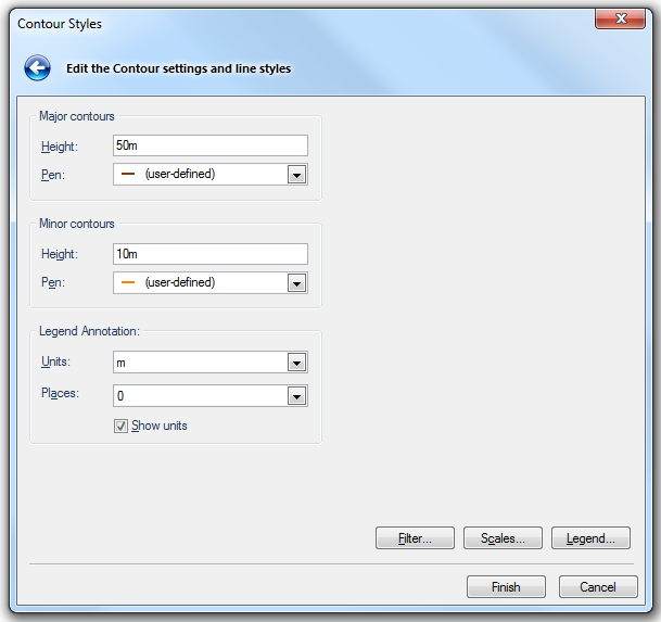 Creating contour lines on a TIN
