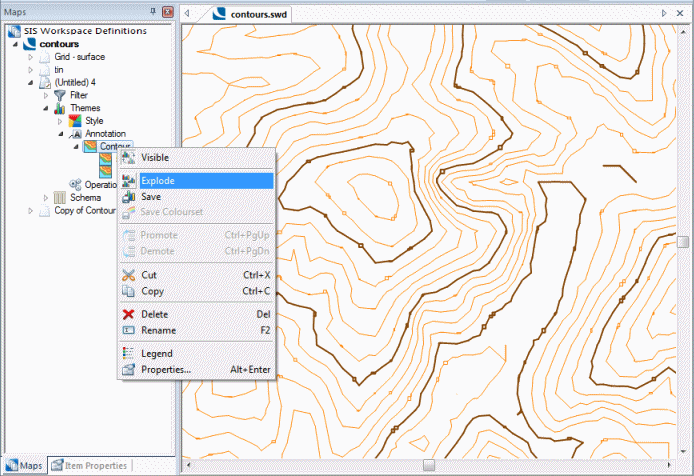 Creating contour lines on a TIN