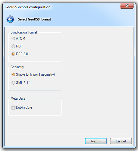 GeoRSS (Export Format)