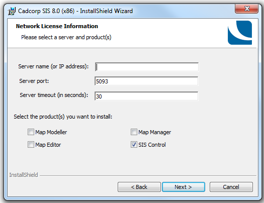 Installation using a Network Licence