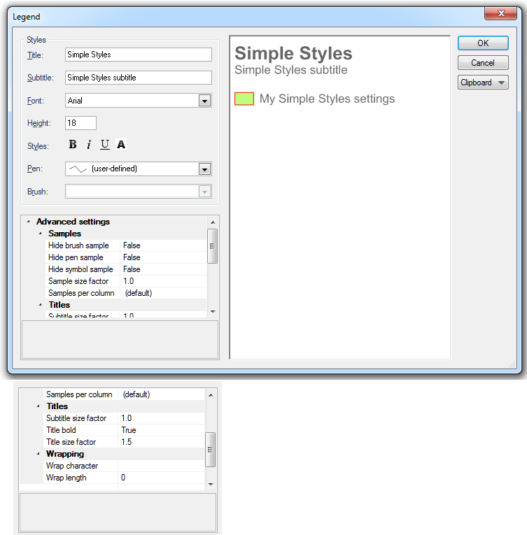 Filter Scales Legend