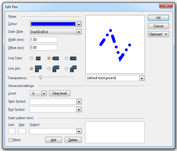 Creating, Choosing and Editing Pens