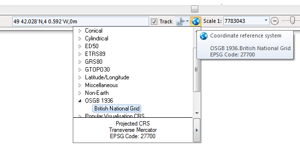 Selecting the coordinate system