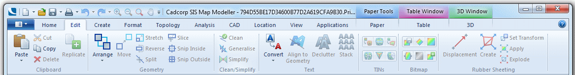 Edit tab command groups