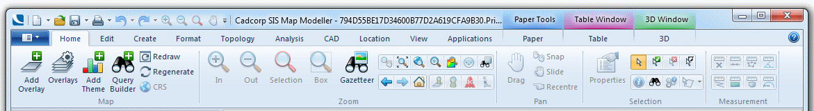 Home tab command groups