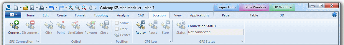 Location tab command groups