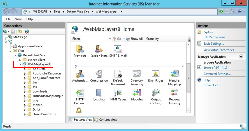 Setting the Authentication to be used