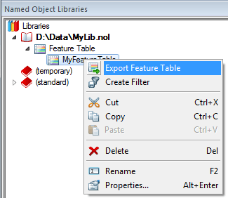Importing and Exporting Feature Tables
