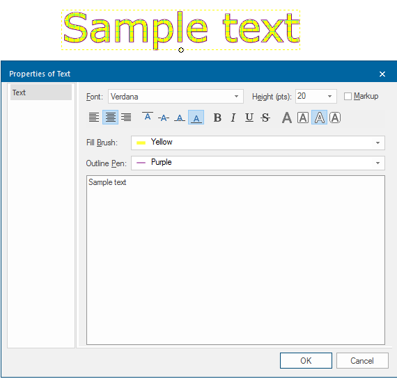 Outlining Point Text