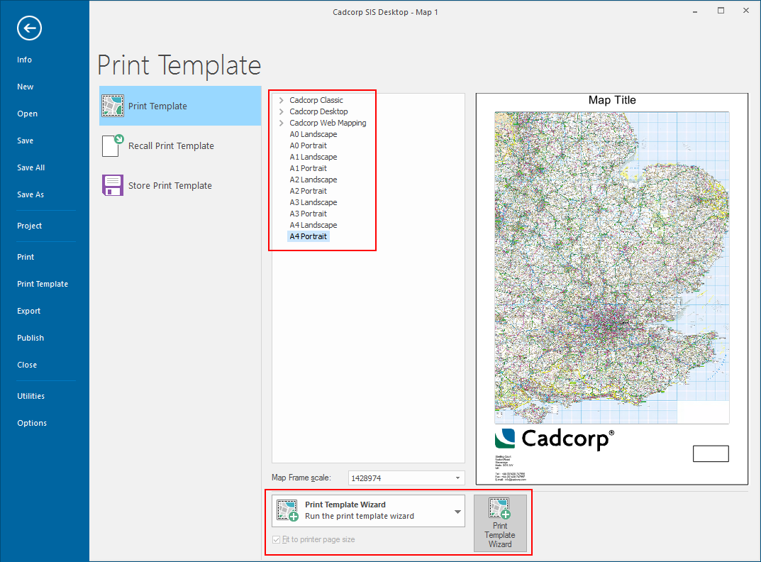 Print Template Wizard