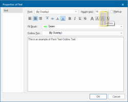 Outlining Point Text