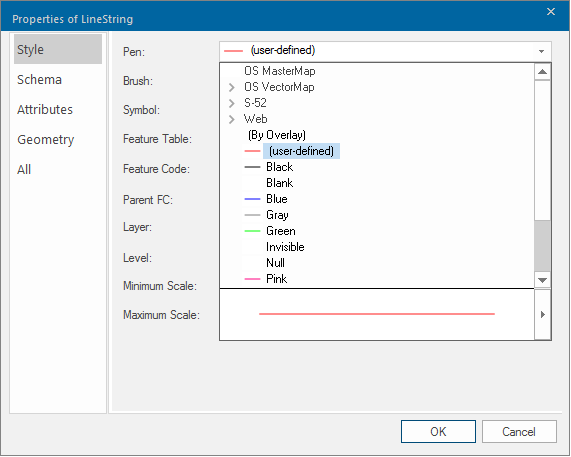 Change an editable item's pen