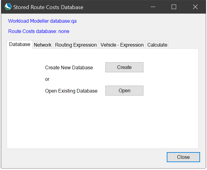 Stored Route Costs Database (earlier versions)