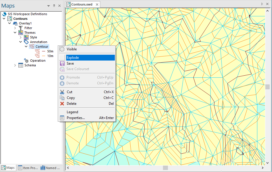 Creating contour lines on a TIN