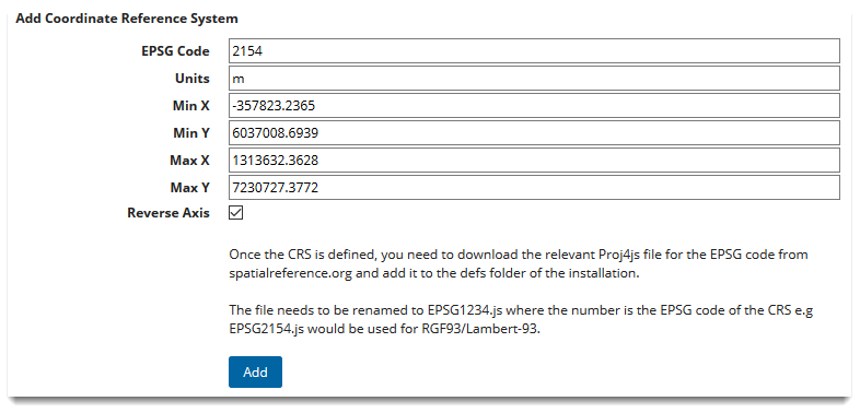 Manage CRS