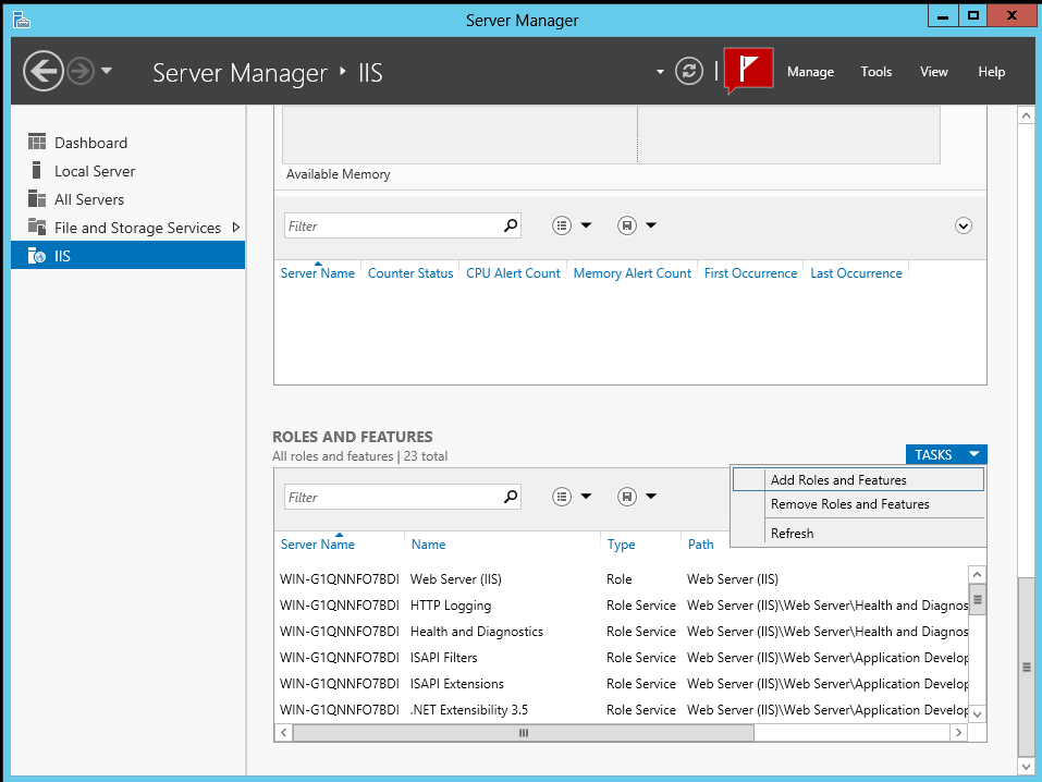 Configuring IIS on Windows Server 2012