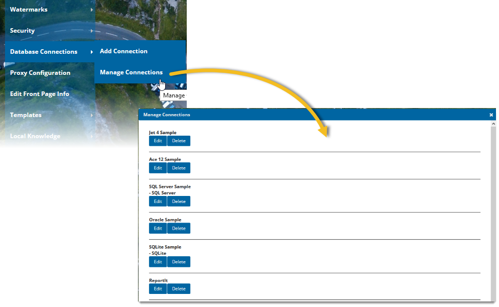Database- Manage Connections
