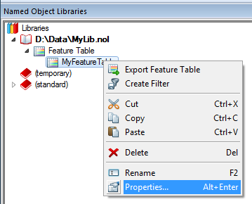 Create new feature tables