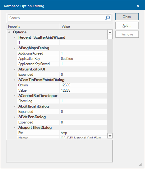 Options- File menu (SIS Desktop 9)