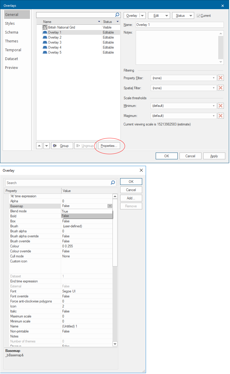 Basemap (Overlay Status)