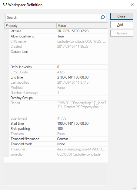 Info- File menu (SIS Desktop 9)