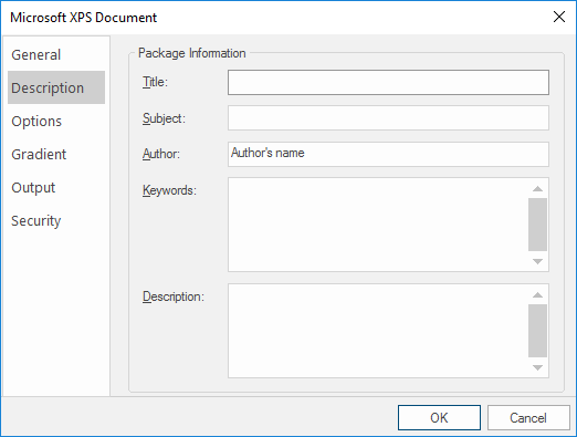 Publish to File XPS