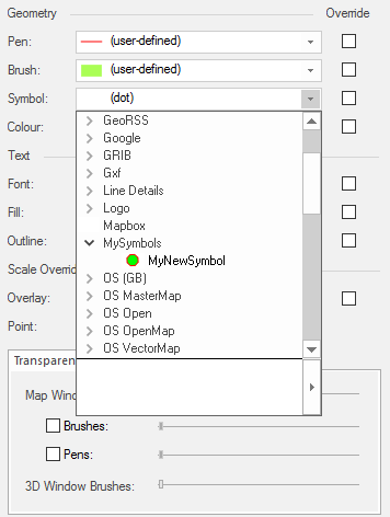 Assign a symbol to an overlay