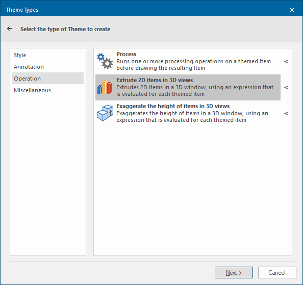Extrude 2D items in 3D views