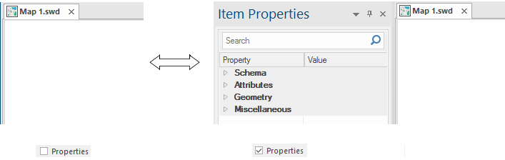 Properties Control Bar